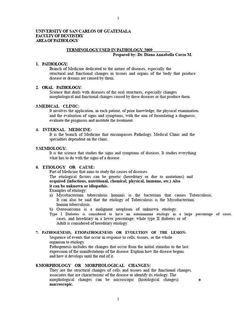 Terminology Used in Pathology | PDF | Edema | Medical Diagnosis