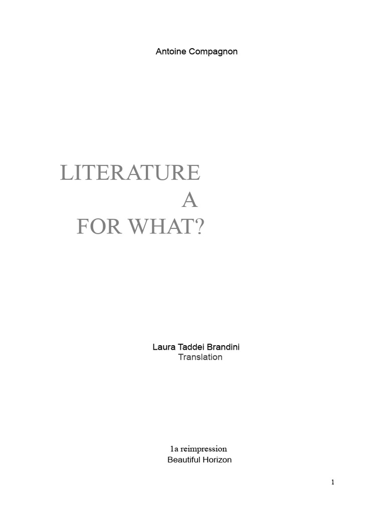 Modern French Literature: Theory and History | PDF | Literary Criticism ...