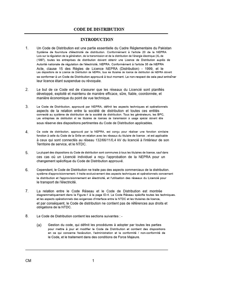 Code de Distribution Électrique au Pakistan | PDF | Planification ...