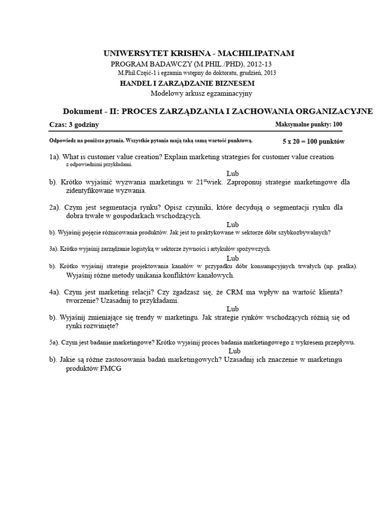 MPOB Qpaper Prephd | PDF