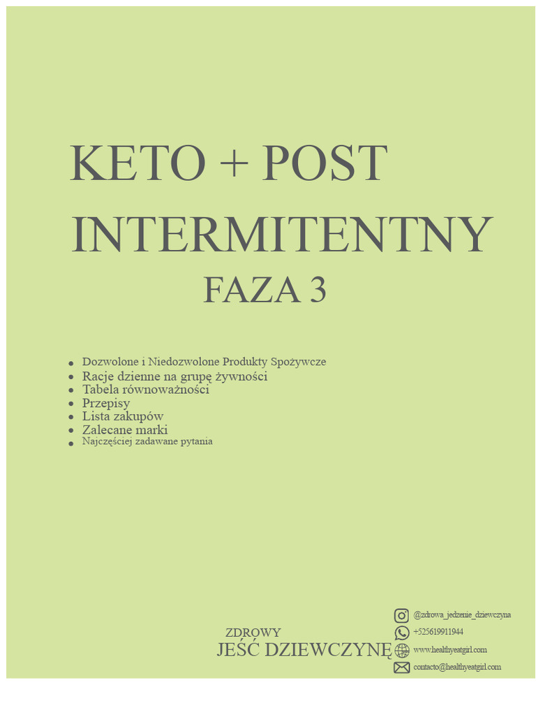 Plan Faza 3 Keto Z Postem Przerywanym | PDF