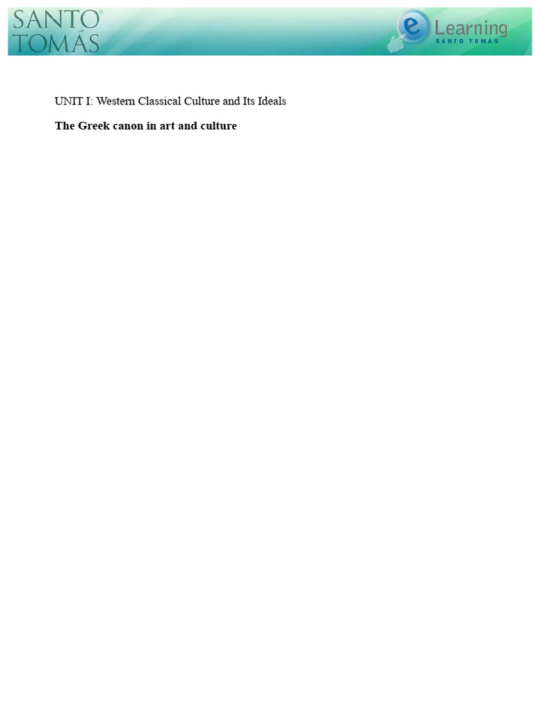 The Greek Canon in Art and Culture | PDF | Greeks | Ancient Greece