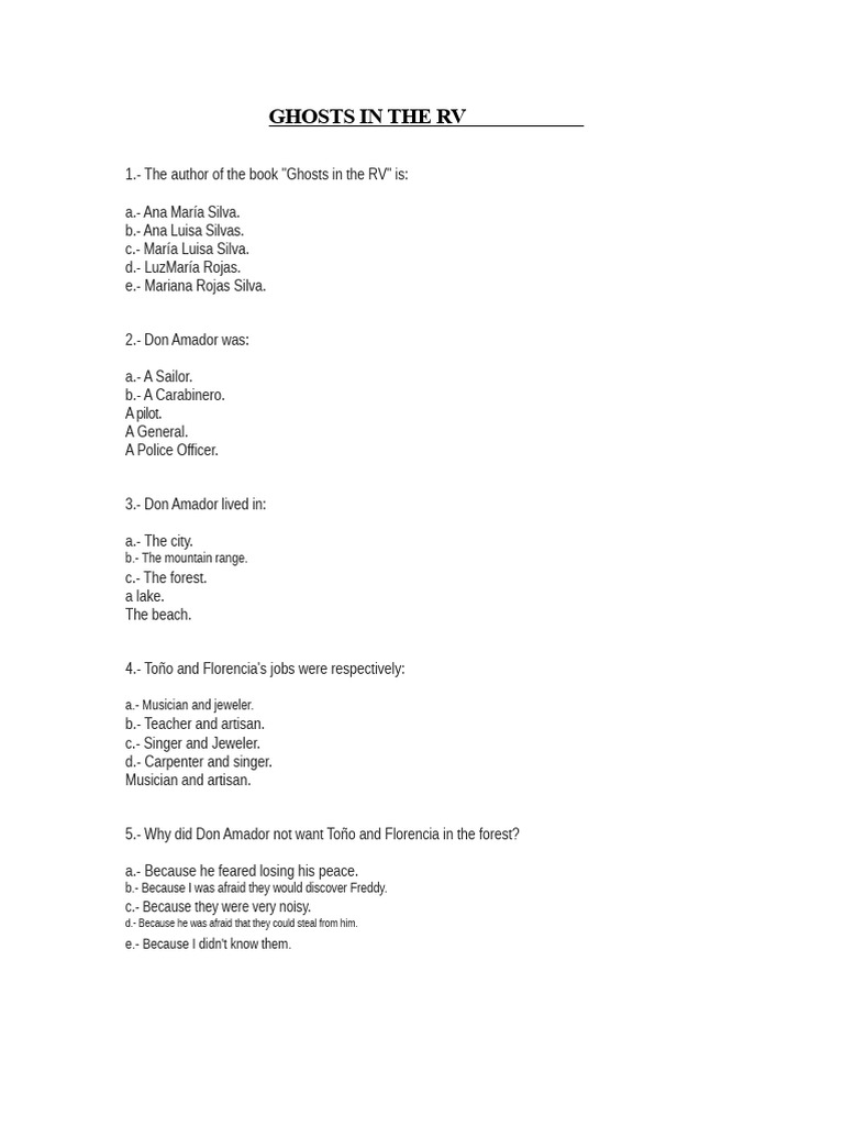 Ghost Questions in The RV | PDF