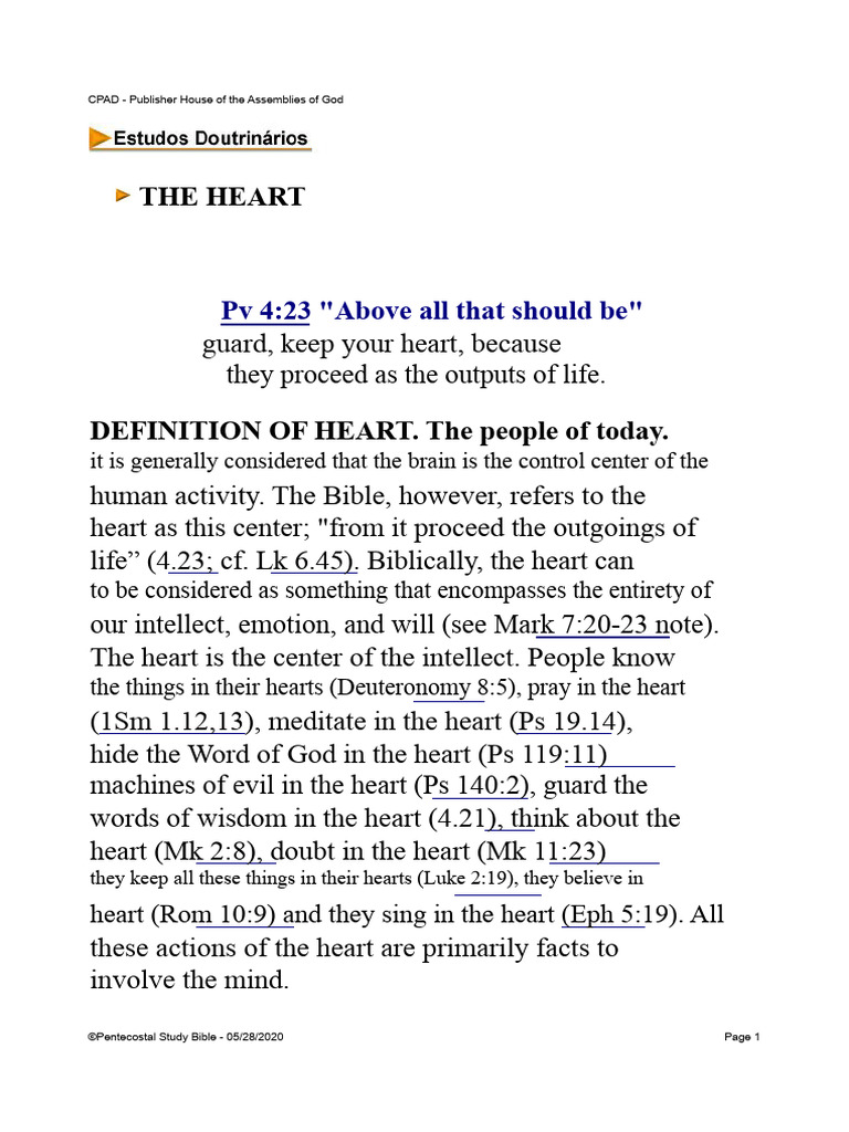 Understanding the Biblical Heart | PDF | Seven Deadly Sins | Pentecostalism