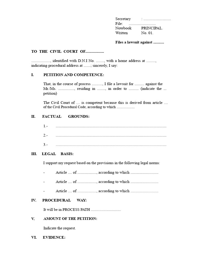 Model of Claim Containing Offering of Expert Evidence | PDF | Lawsuit ...