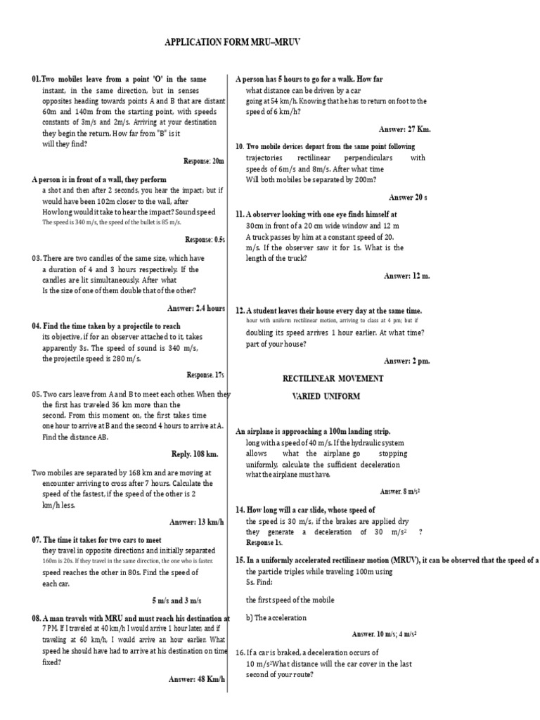 Mru-Mruv Application Form | PDF | Speed | Acceleration