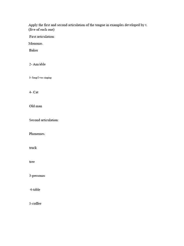Apply The First and Second Articulation of Language in Examples Created ...