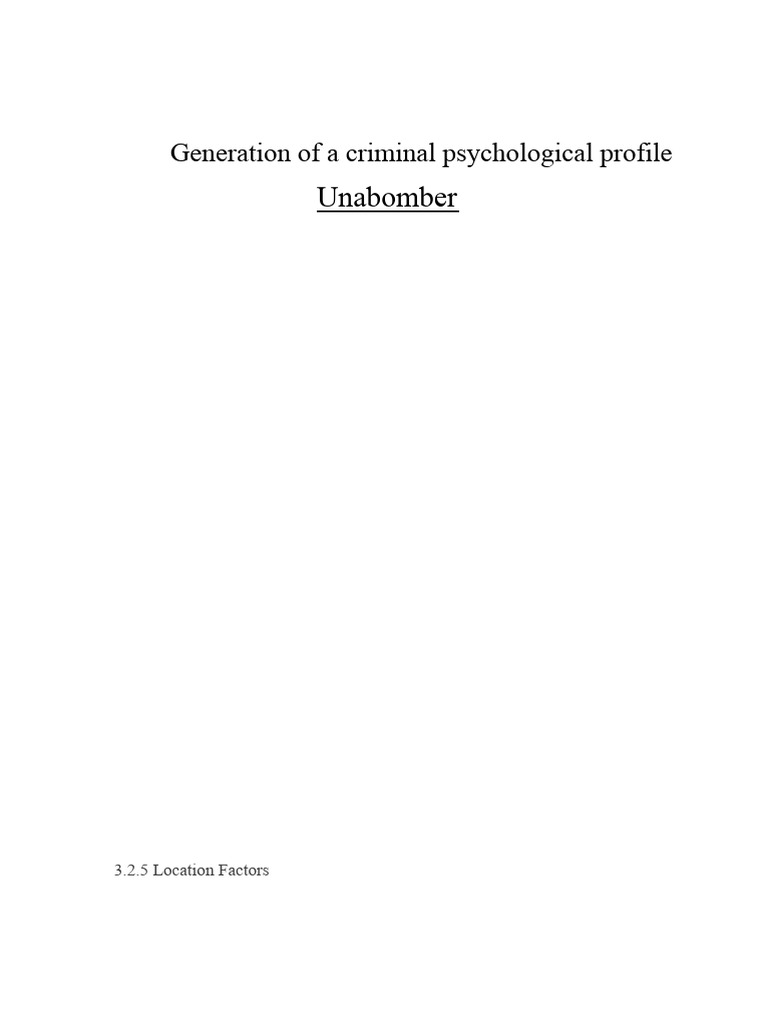 A Bomber Psychological Profile | PDF | Crimes | Crime & Violence