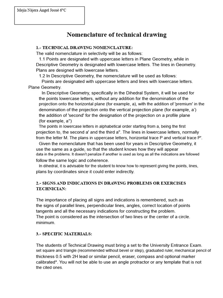 Technical Drawing Nomenclature Guide | PDF | Engineering Tolerance ...