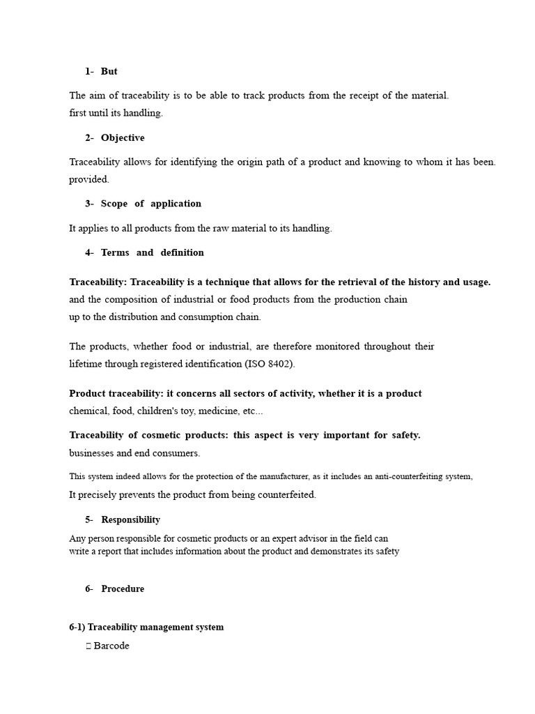 Traceability Control Procedure | PDF | Counterfeit