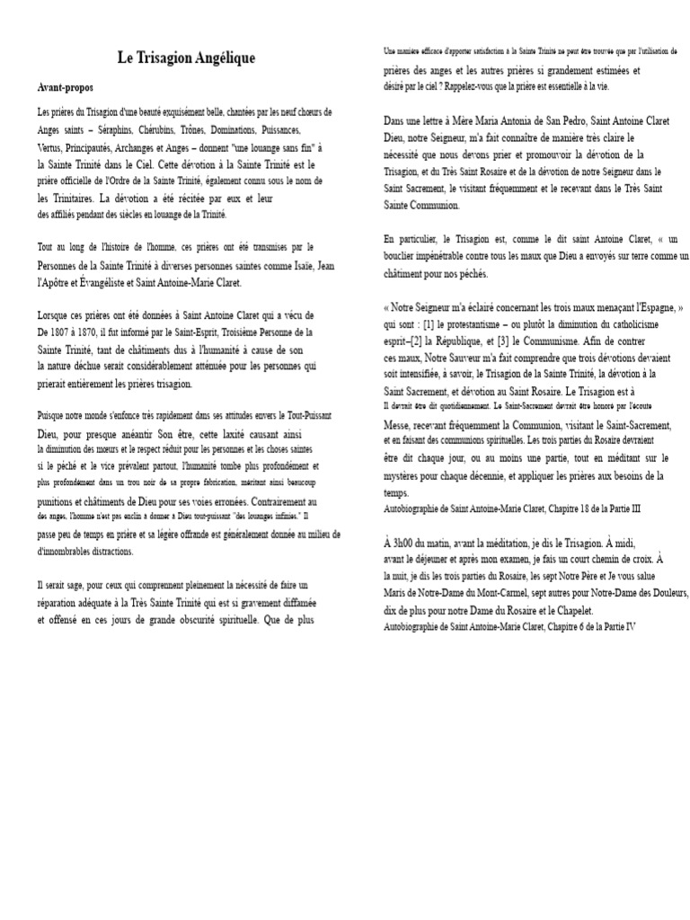 Prière du Saint Trisagion | PDF | Trinité | Ange