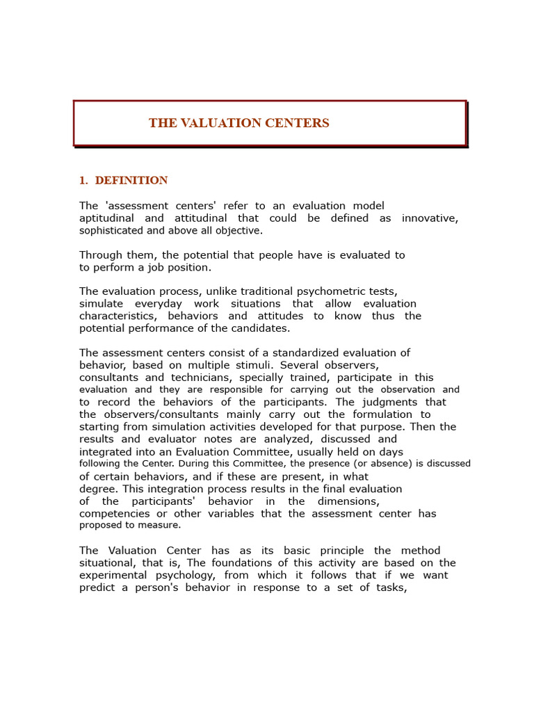 Understanding Assessment Centers | PDF | Educational Assessment ...