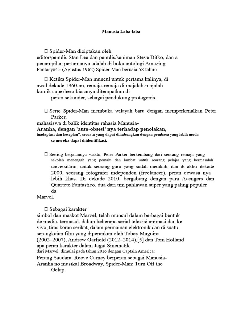 Manusia Laba-Laba | PDF