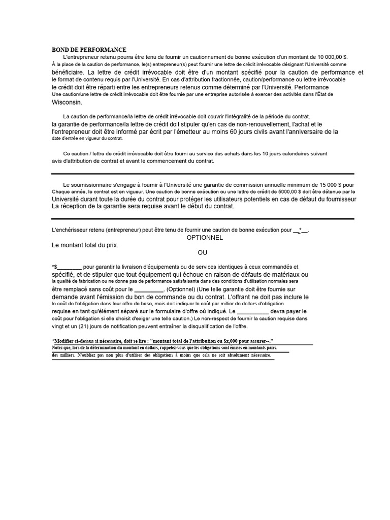Caution de Bonne Exécution | PDF | Lettre de crédit | Cautionnement