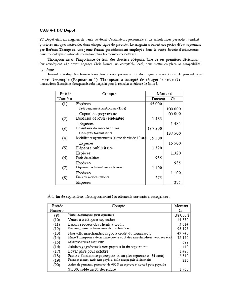 Comptabilité et résultats de PC Depot | PDF | Comptabilité | Économie