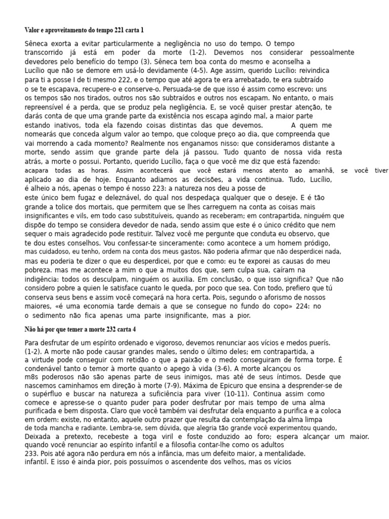 Cartas Sêneca | PDF | Morte | Tempo