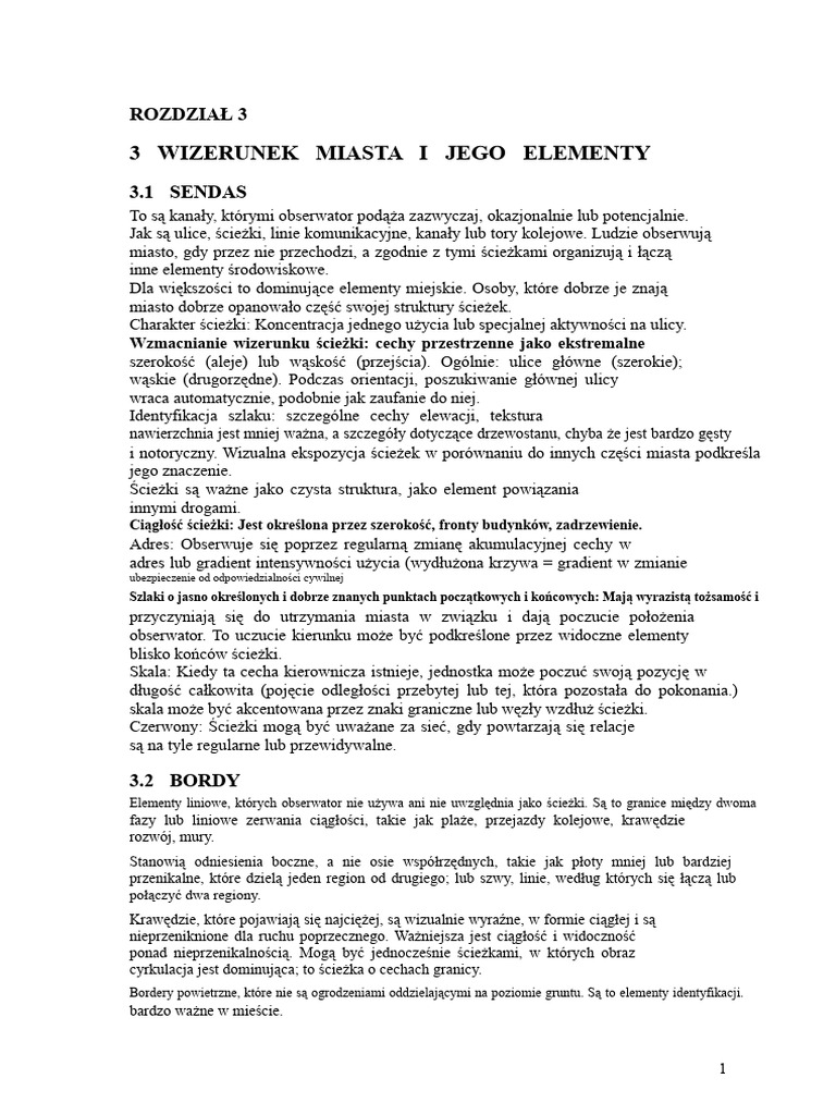 Podsumowanie "Obraz Miasta" Kevina Lyncha | PDF