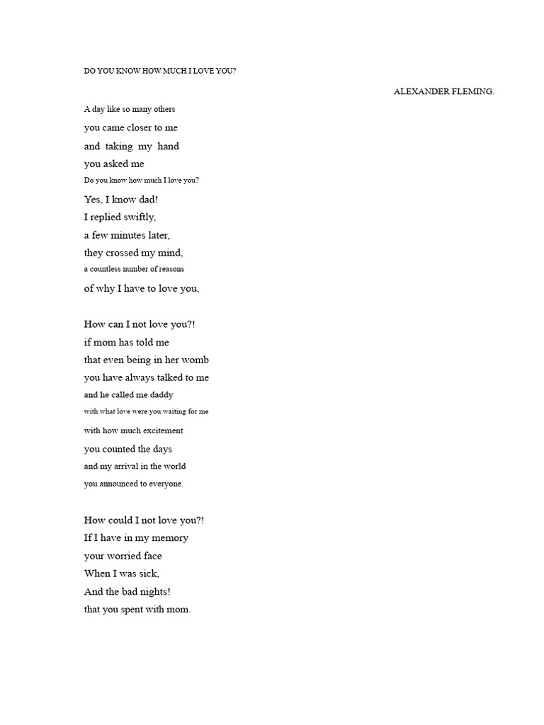 DO YOU KNOW HOW MUCH I LOVE YOU Coral Poetry | PDF