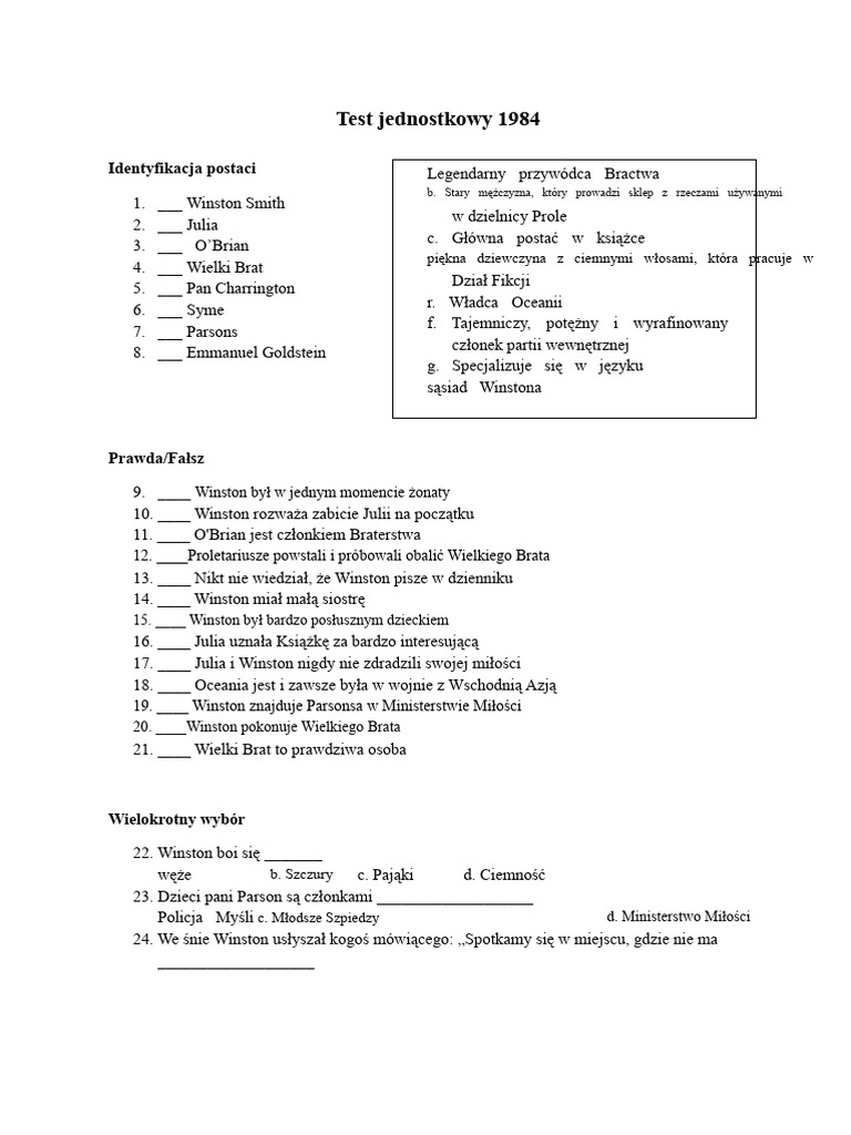 1984 Test Jednostkowy | PDF