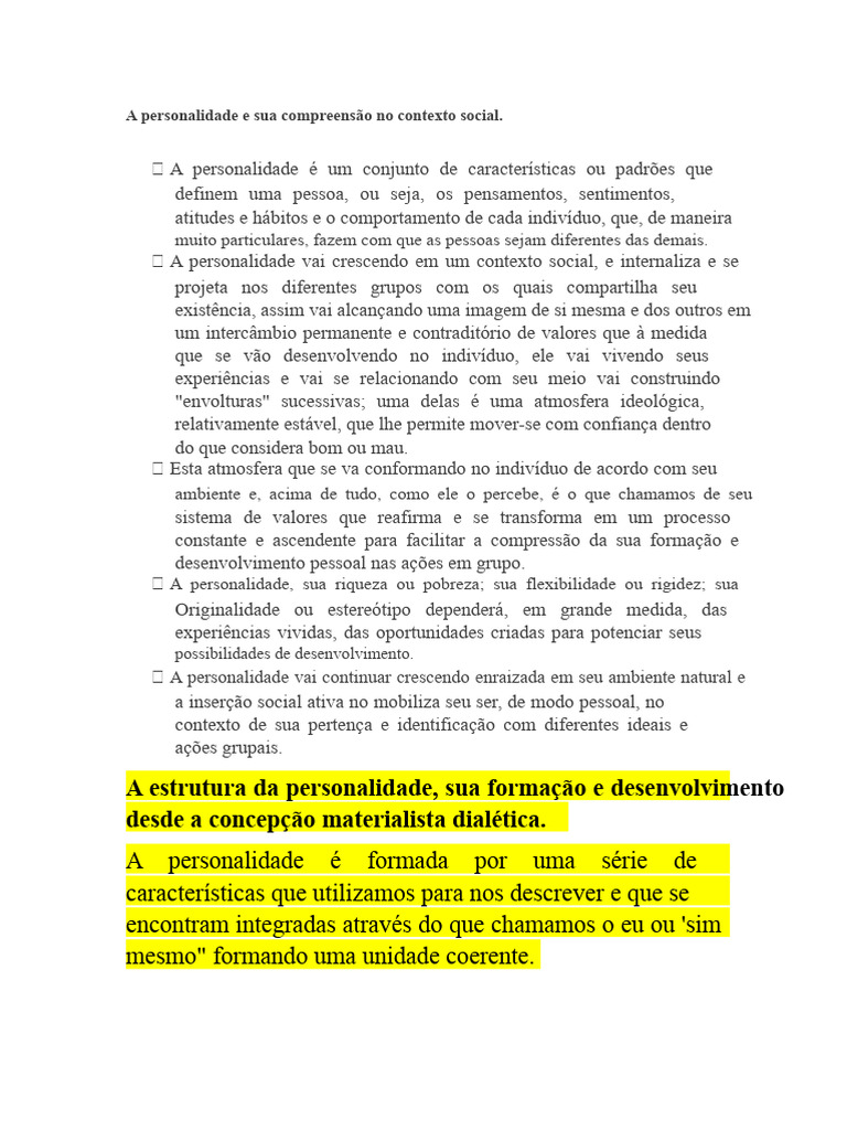 Compreensão da Personalidade Social | PDF | Aprendizado | Motivacional