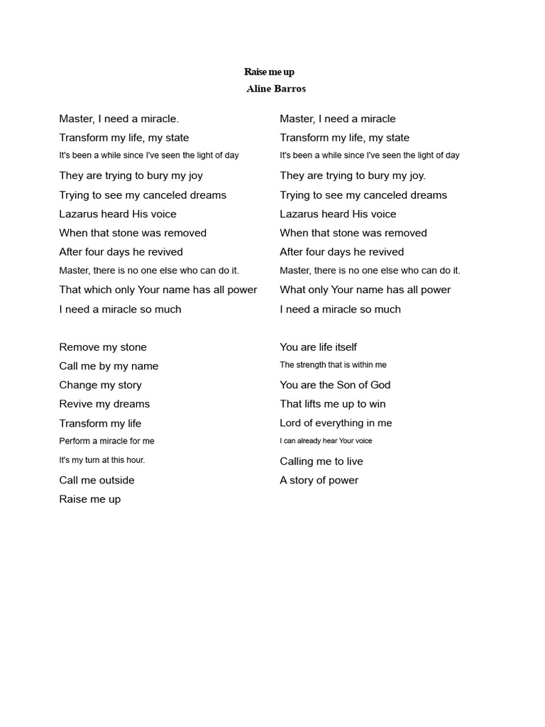 Resurrect Me - Aline Barros | PDF
