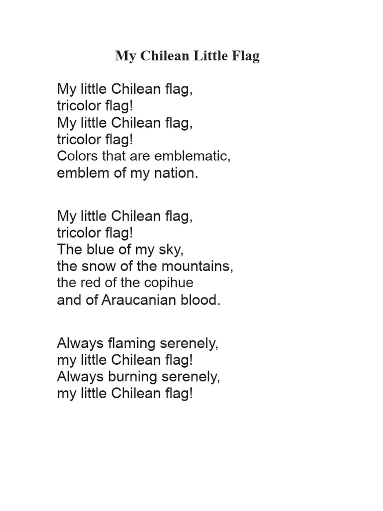 Chilean Flag Poem and Caterpillar Story | PDF