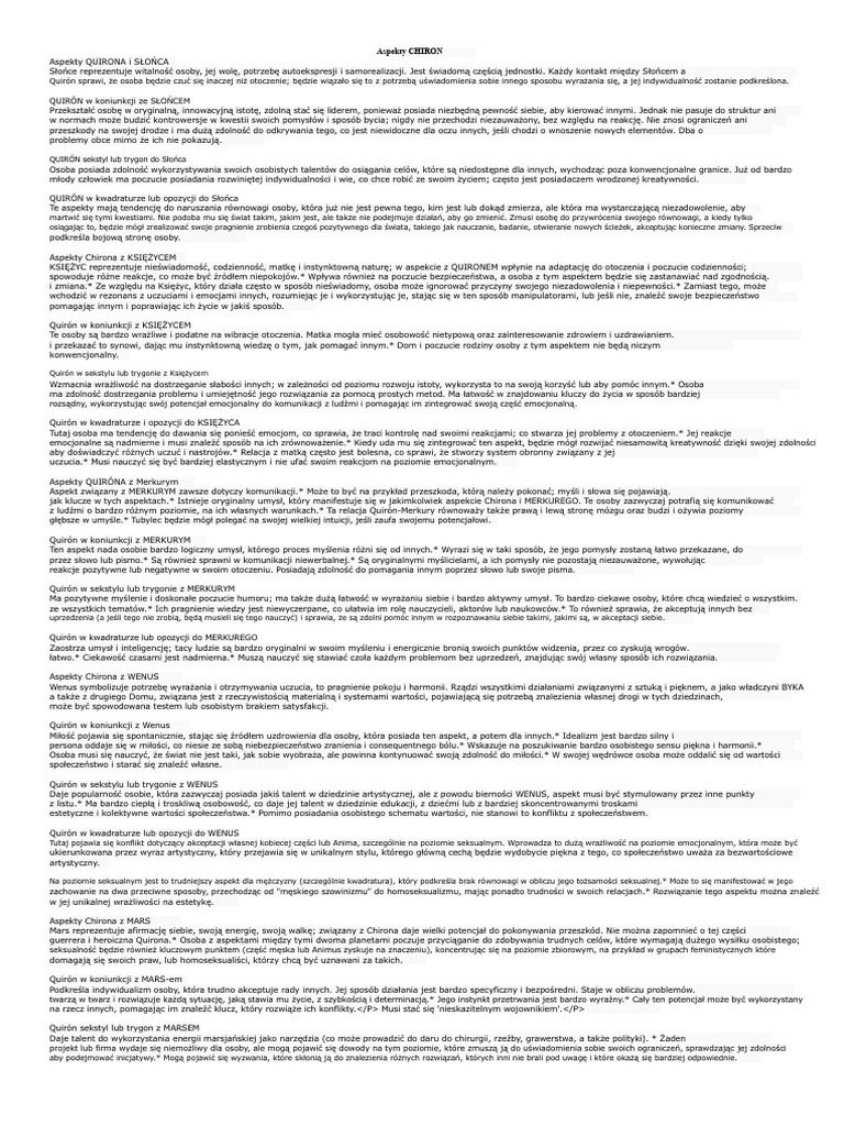 Aspekty CHIRON | PDF