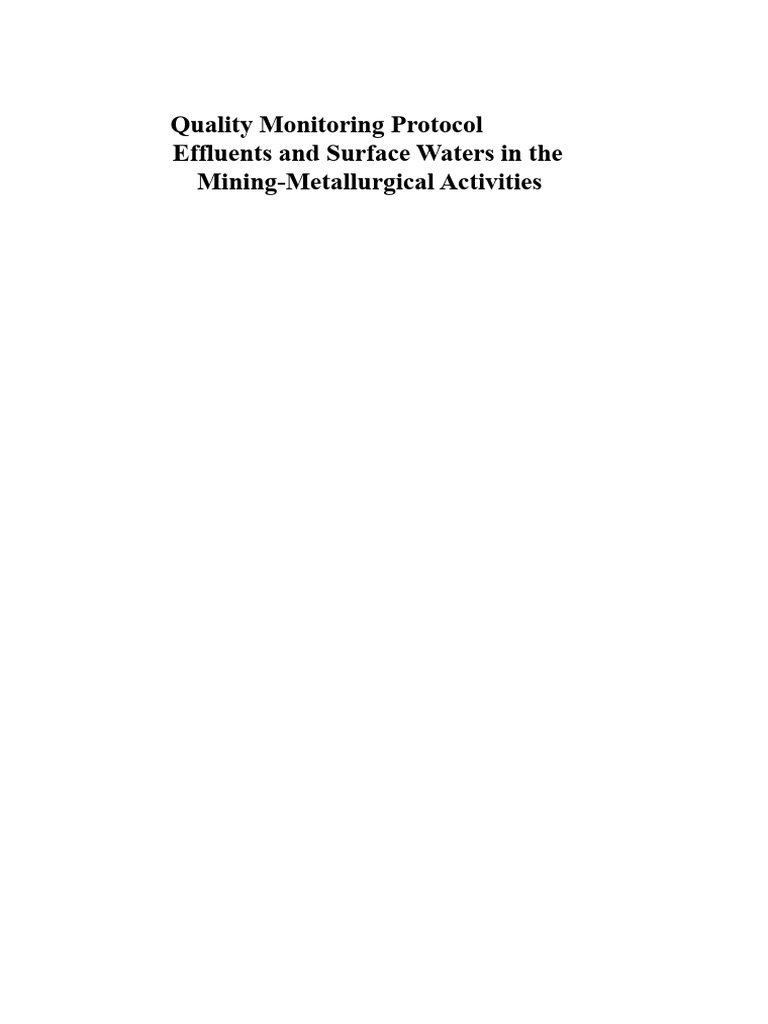 Mining Effluent Quality Monitoring Guide | PDF | Water Quality | Mining