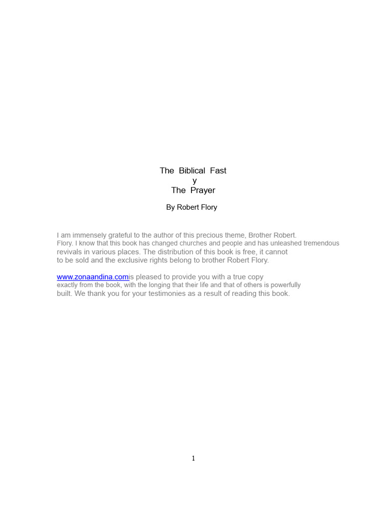 Robert Flory The Biblical Fasting and Prayer | PDF | Jesus | Prayer