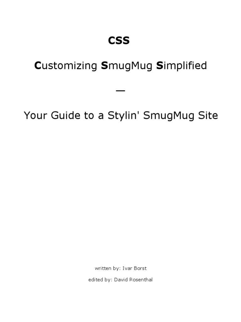 Customizing SmugMug Simplified | Download Free PDF | Cascading Style ...
