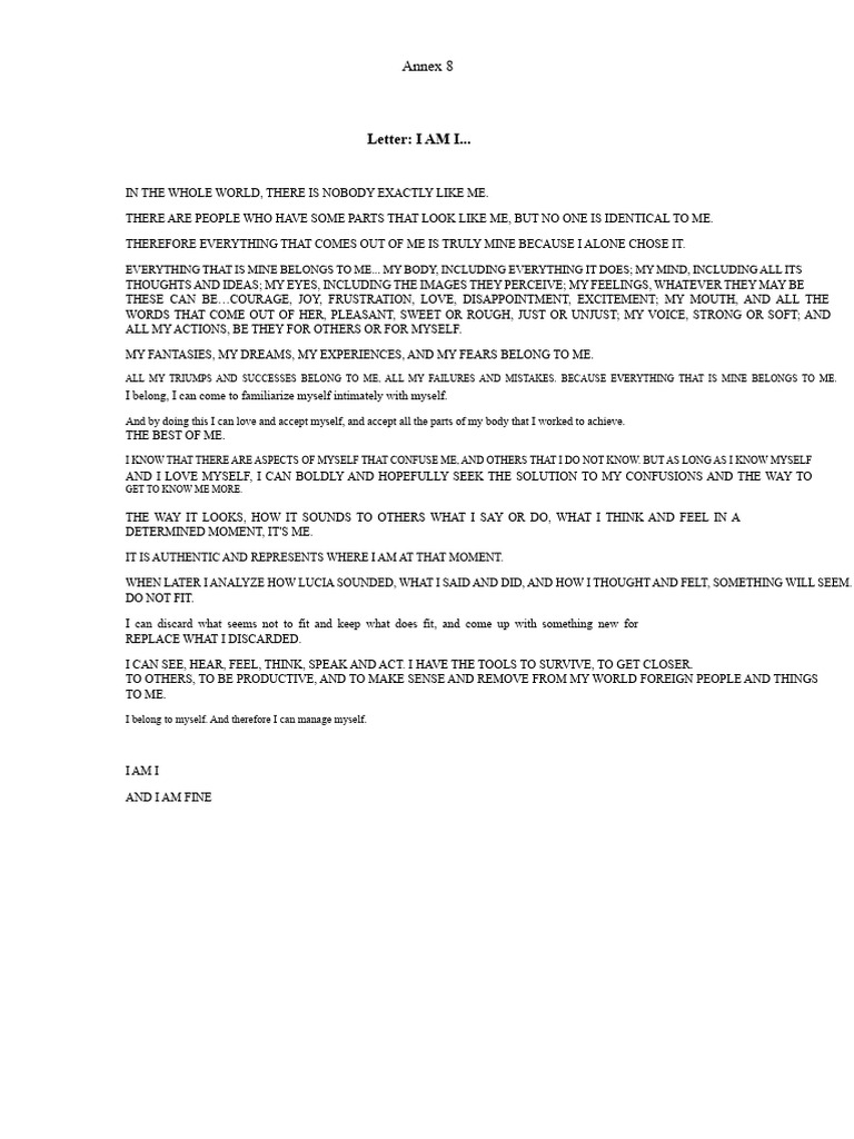 Letter I Am | PDF