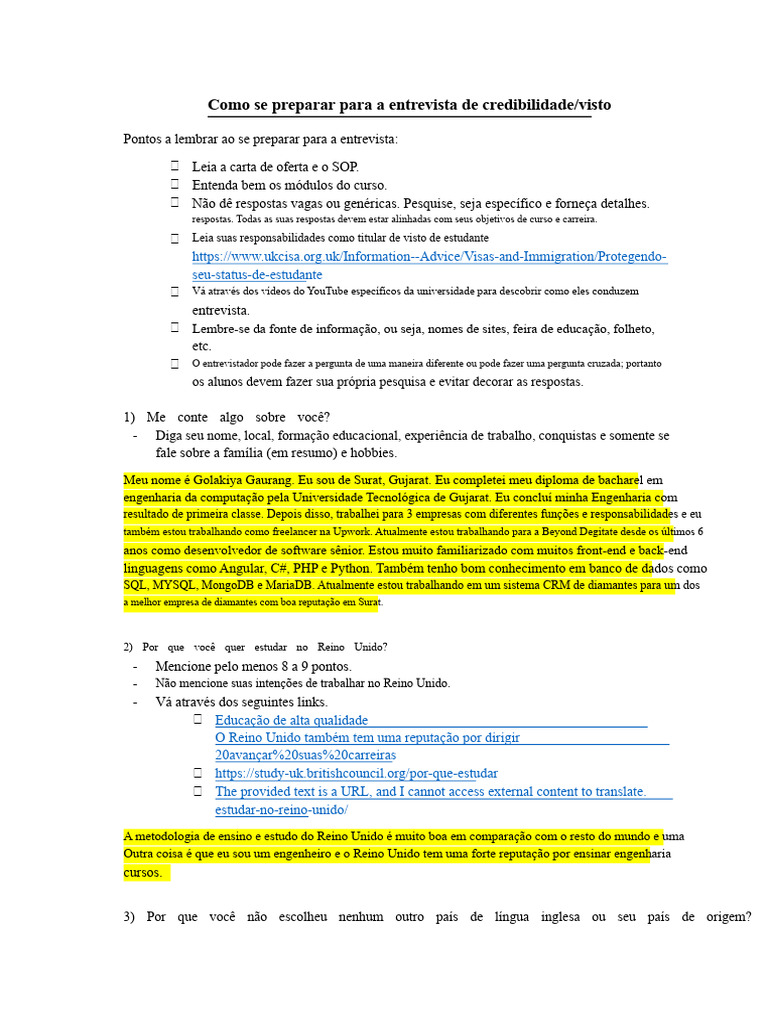 Pergunta de Entrevista e Respostas de Exemplo | PDF | Entrevista | Ciência de Dados