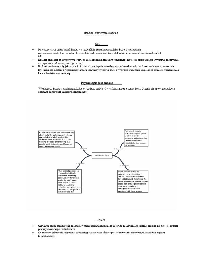 Podsumowanie Badania Bandury | PDF