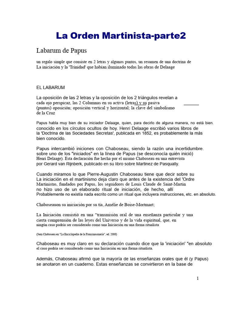 El Orden Martinista (Parte 2) PDF | PDF | Oculto | Masonería