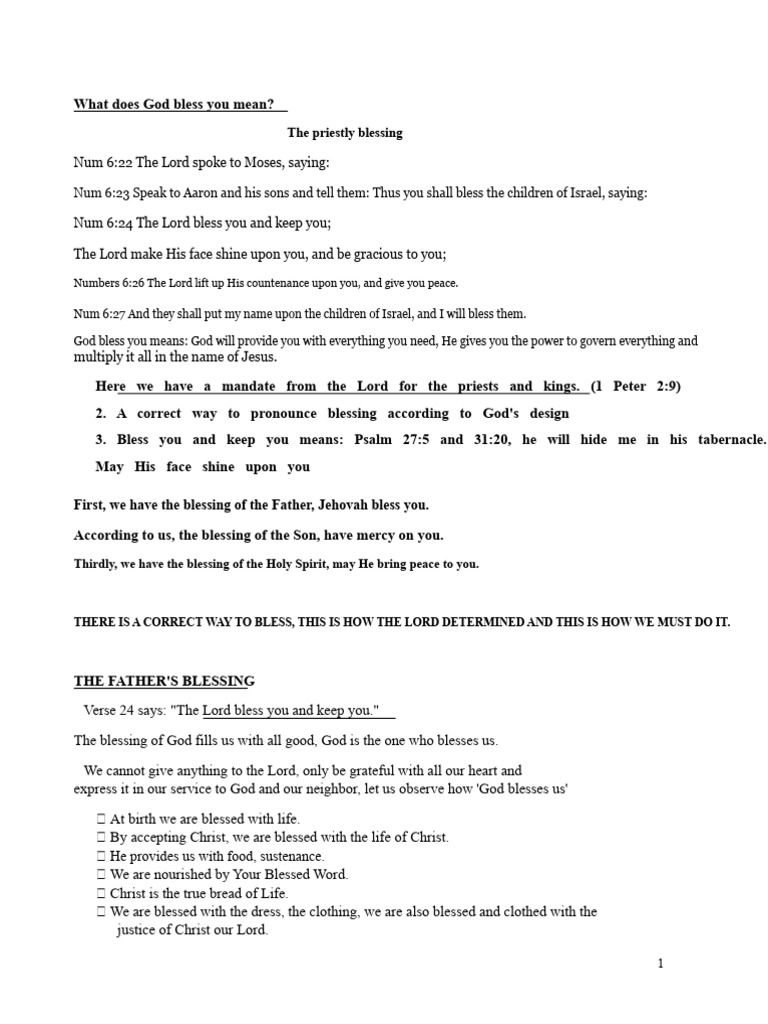 The Blessing of The Father | PDF | Jesus | Blessing
