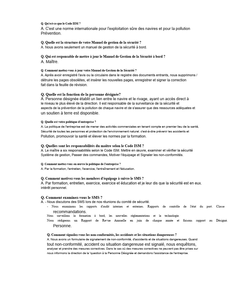 Questions Et Réponses de Base Sur Le SMI | PDF | Sécurité | Audit