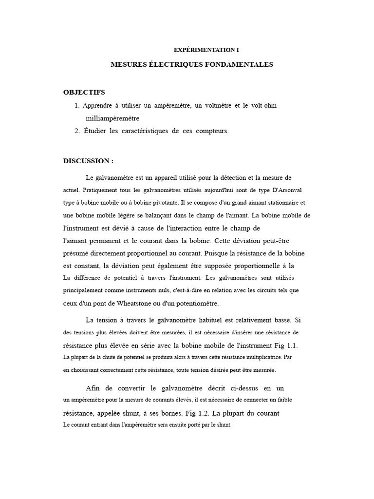Mesures Électriques avec VOM | PDF | Tension électrique | Résistance ...