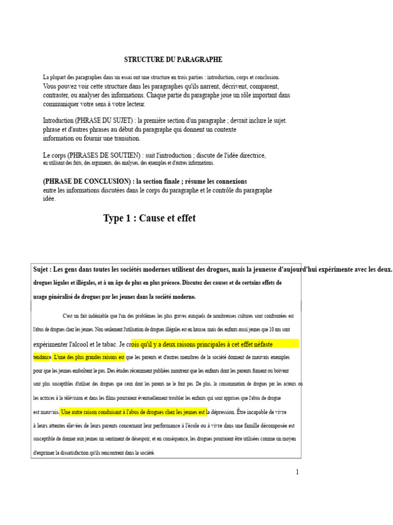 Structure du paragraphe en essai | PDF | Médicaments | Voitures