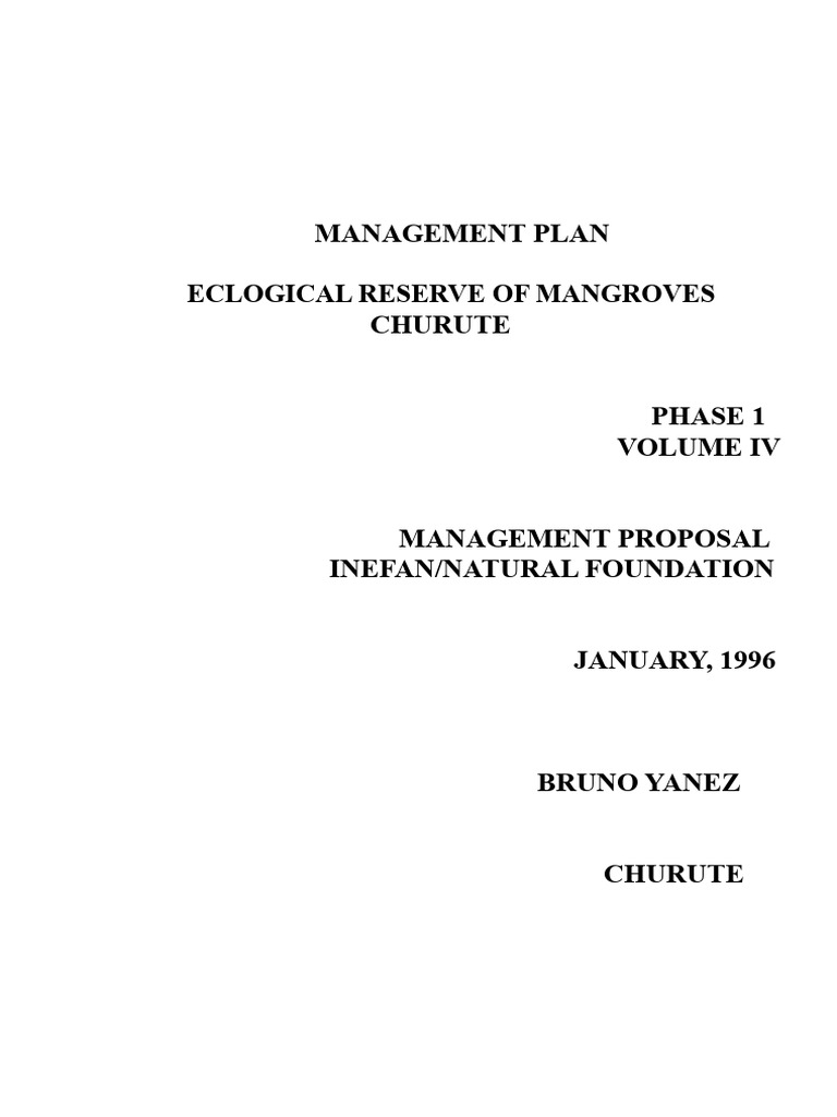 Management Plan for the Churute Mangroves Ecological Reserve | PDF | Agriculture | Conservation ...