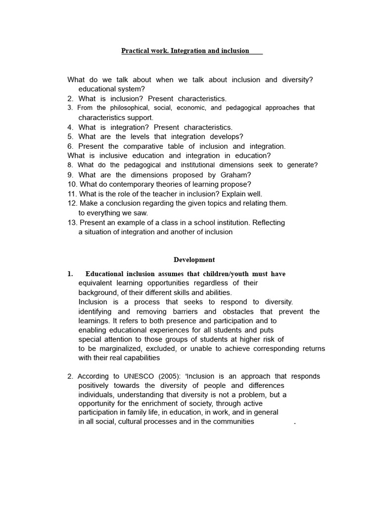 Inclusion vs. Integration in Education | PDF | Inclusion (Education ...