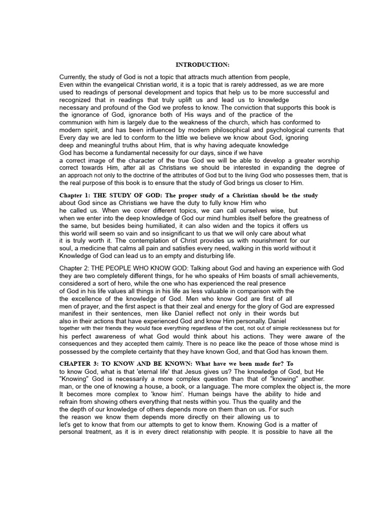 Understanding the Nature of God | PDF | Jesus | God