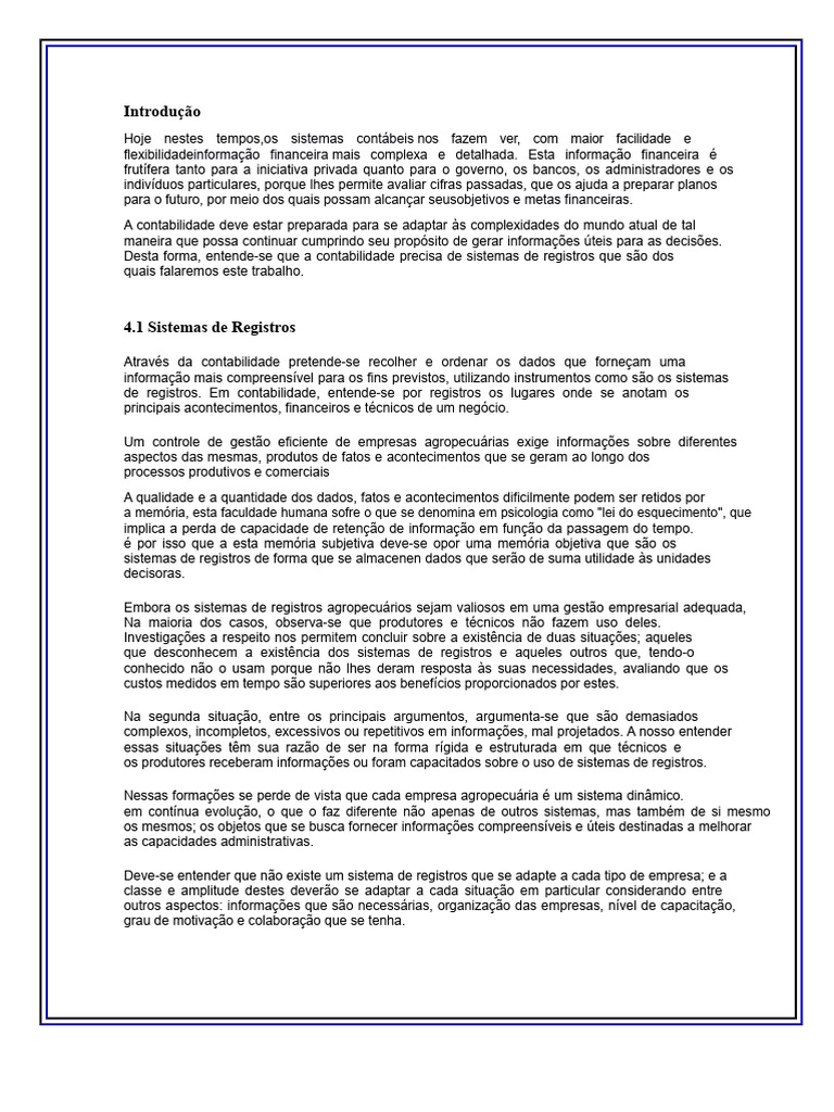 Sistemas de Registros | PDF | Contabilidade | Informação