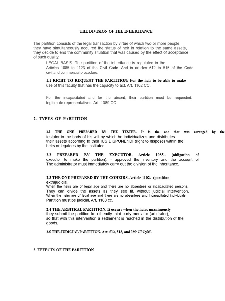 Inheritance Partition Explained: Types & Effects | PDF | Inheritance ...