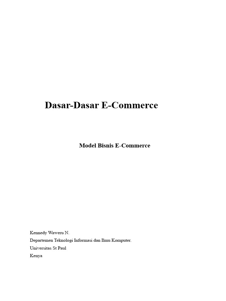 Bab Dua - Model Bisnis E-Commerce | PDF