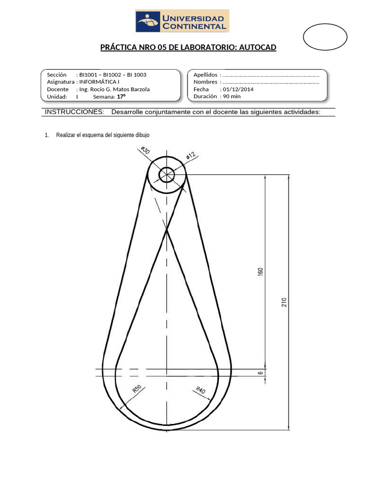 Práctica de Laboratorio Nro 06 de Autocad | PDF