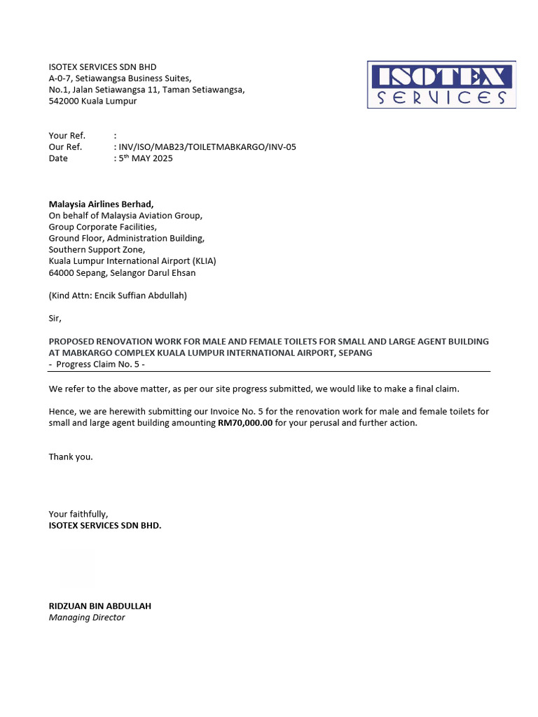 Inv Cover Letter | PDF
