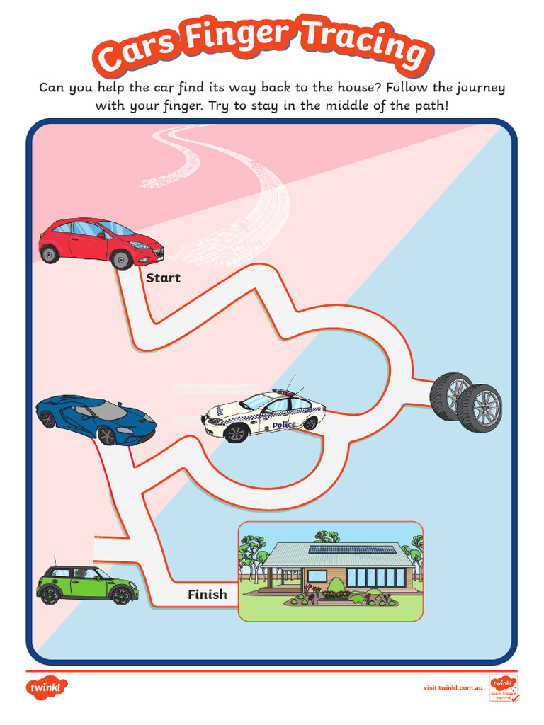 Au T 1719319915 Cars Finger Tracing Activity Ver 1 | PDF