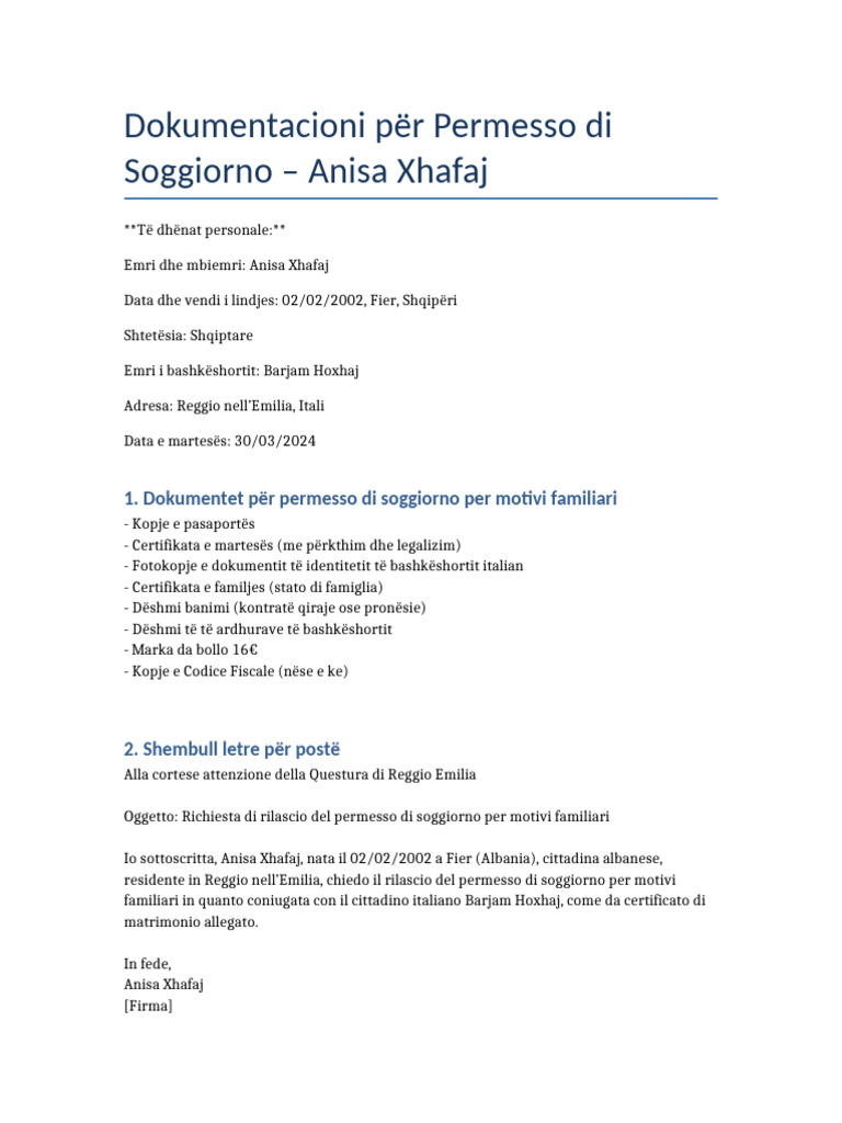 Dokumentacioni Anisa Xhafaj | PDF