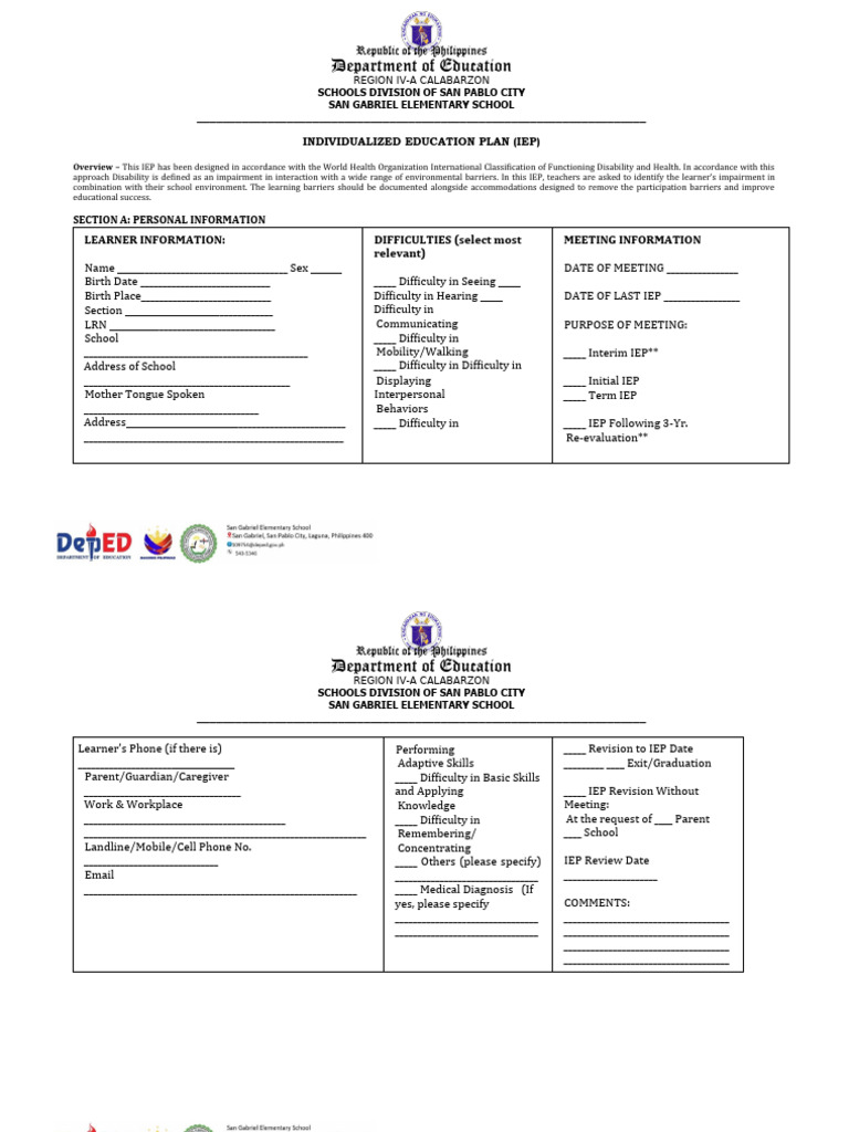 Individualized Education Plan Overview | PDF | Individualized Education ...