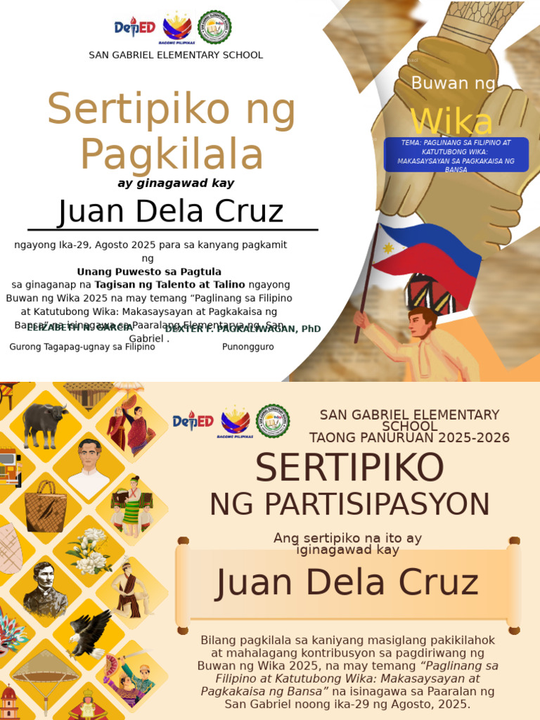Buwan NG Wika Certs | PDF